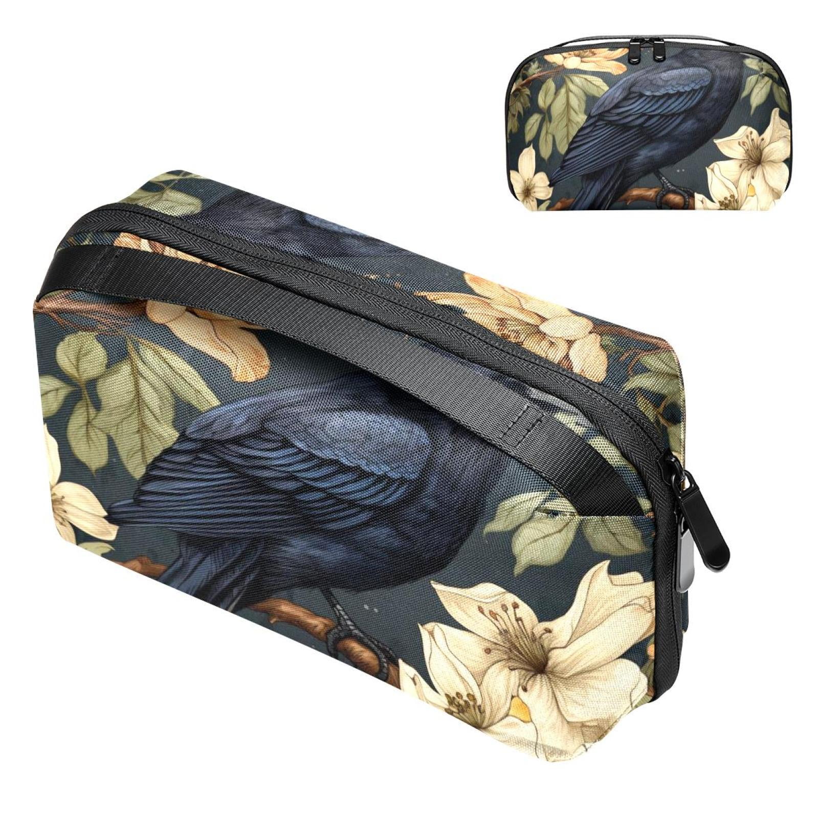Crow Travel Case USB Organizer Leather Cord Organizer Cable Clips Cord ...