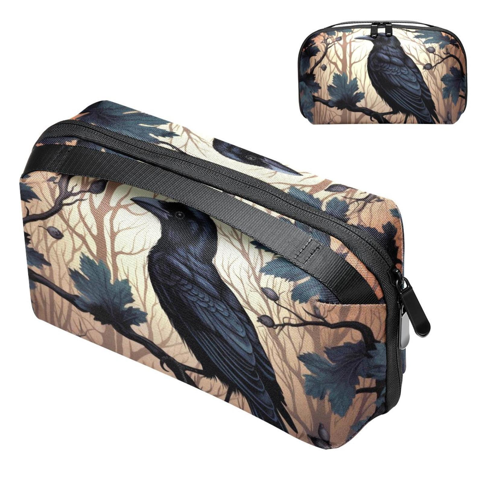 Crow Travel Case USB Organizer Leather Cord Organizer Cable Clips Cord ...