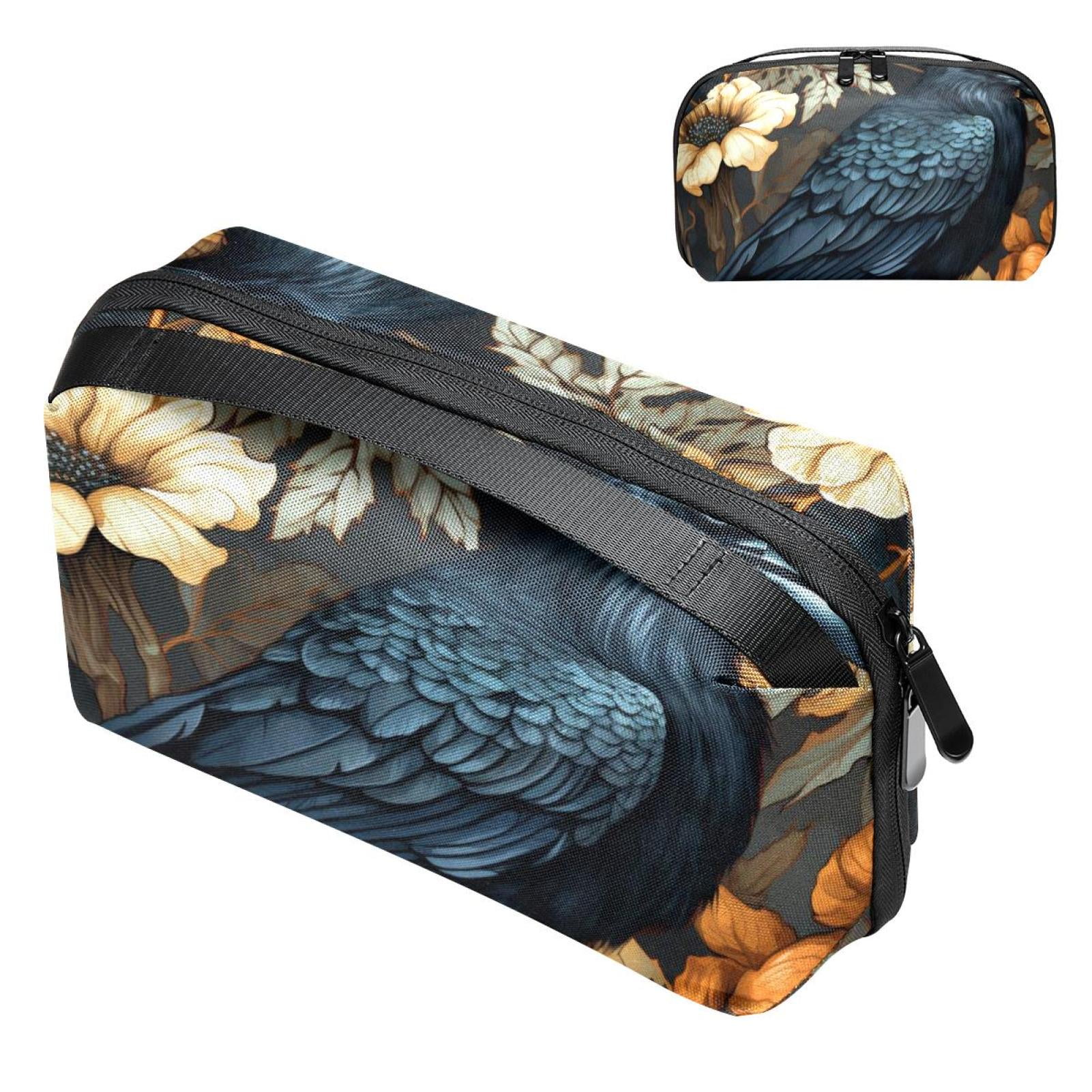Crow Travel Case USB Organizer Leather Cord Organizer Cable Clips Cord ...