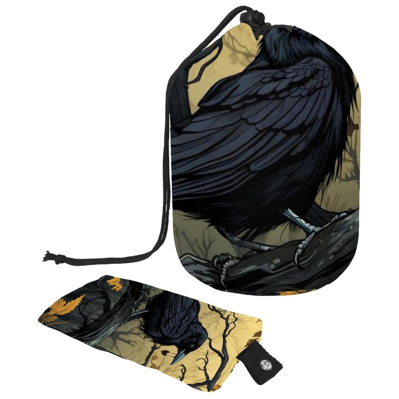 Crow Travel-Friendly Portable Laundry Bag with Drawstring and Mesh Bags ...