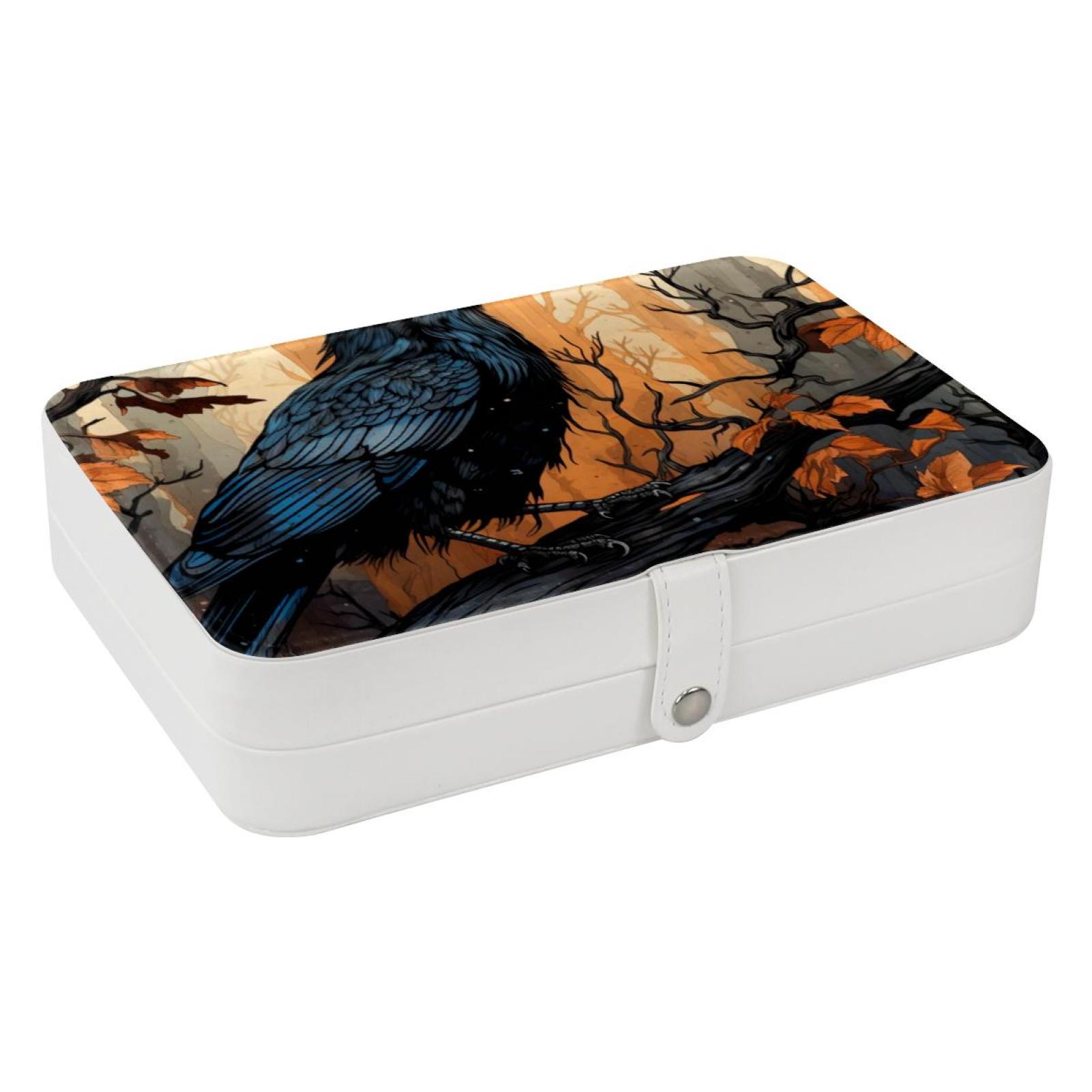 Crow Travel Jewelry Box Display Case with Removable Compartment ...