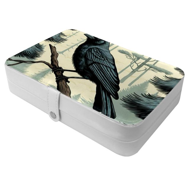 Crow Travel Jewelry Box, Jewelry Travel Organizer Case for Girls Women ...