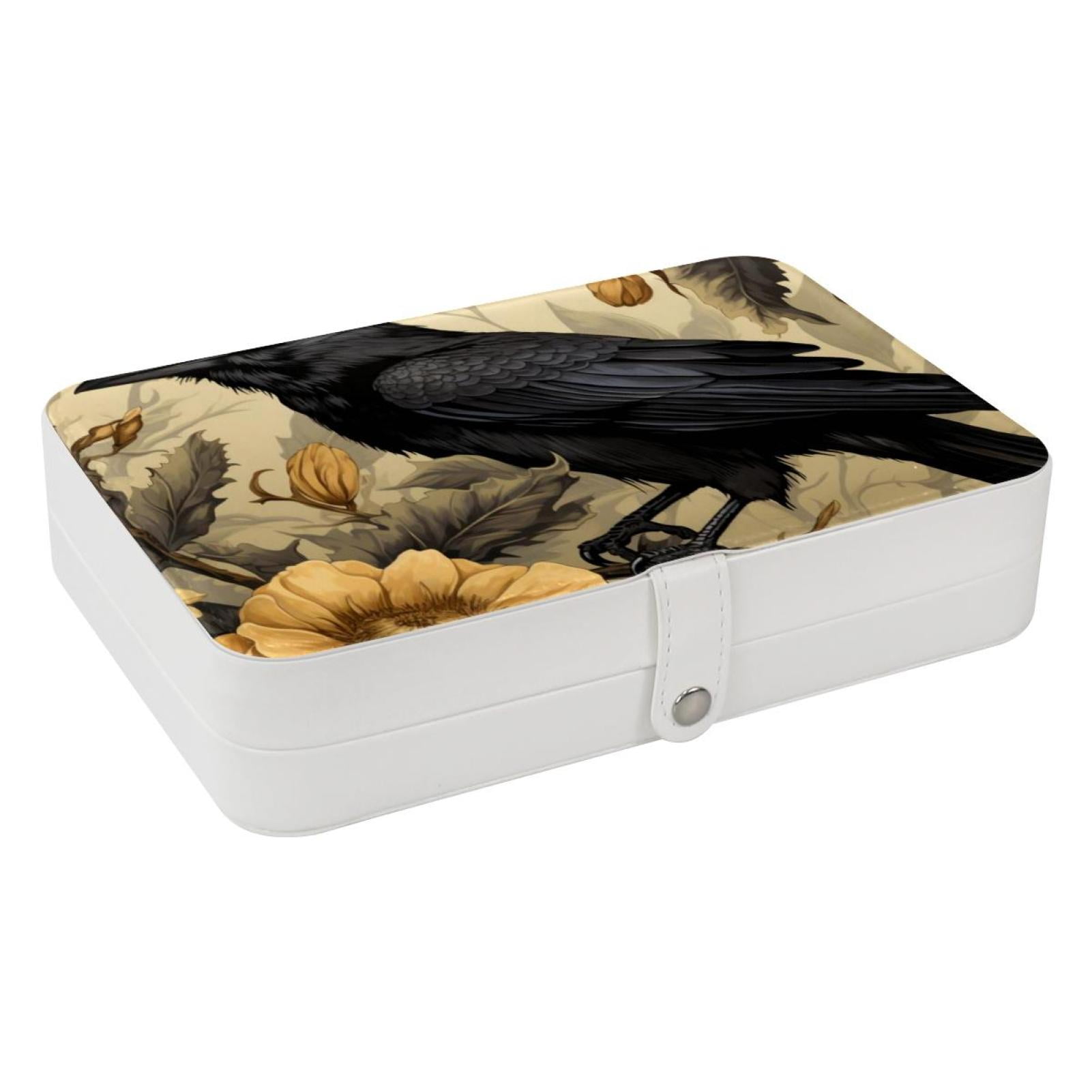 Crow Travel Jewelry Organizer Storage Box Bracelet Holder, PU Leather ...