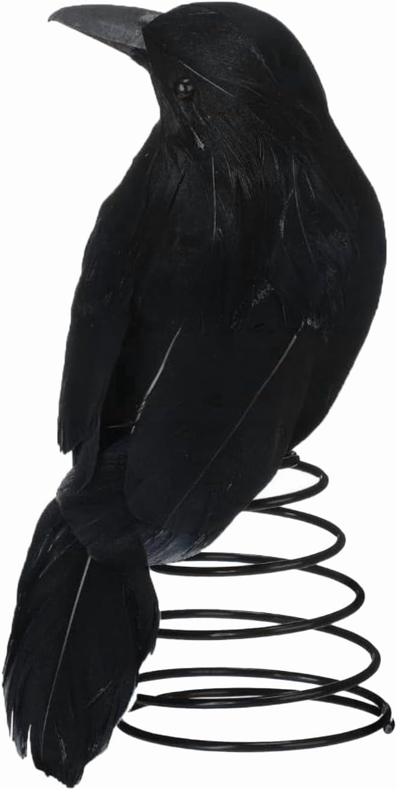 Crow Tree Topper, 5.9 Inch Raven Ornament with Metal Spring Base ...