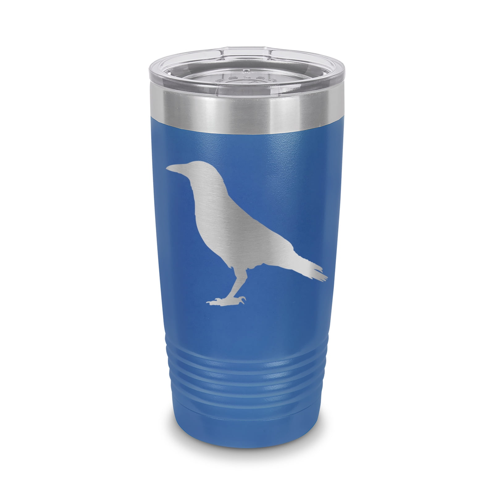 Crow Tumbler 20 oz - Laser Engraved w/ Clear Lid - Stainless Steel ...