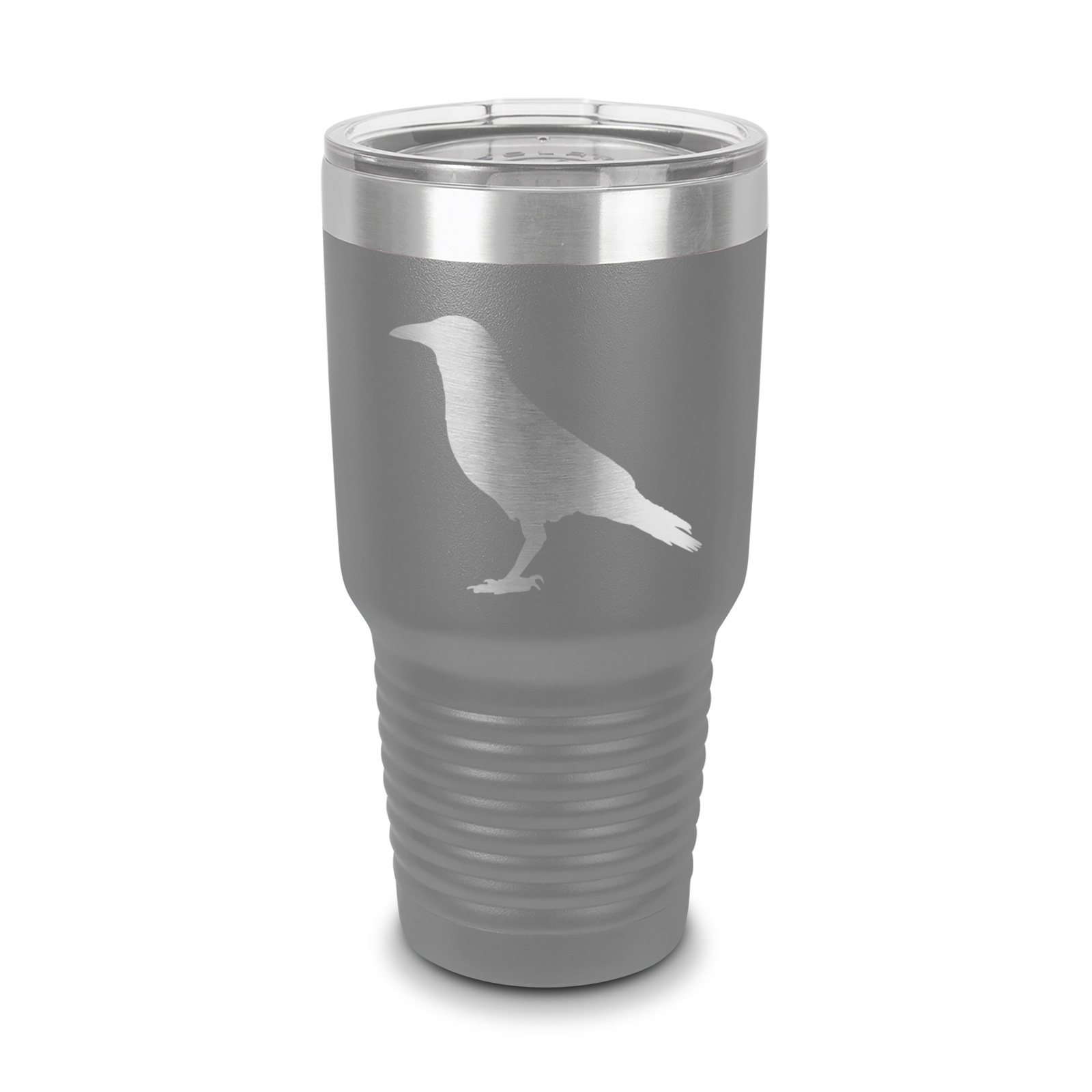 Crow Tumbler 30 oz - Laser Engraved w/ Clear Lid - Stainless Steel ...