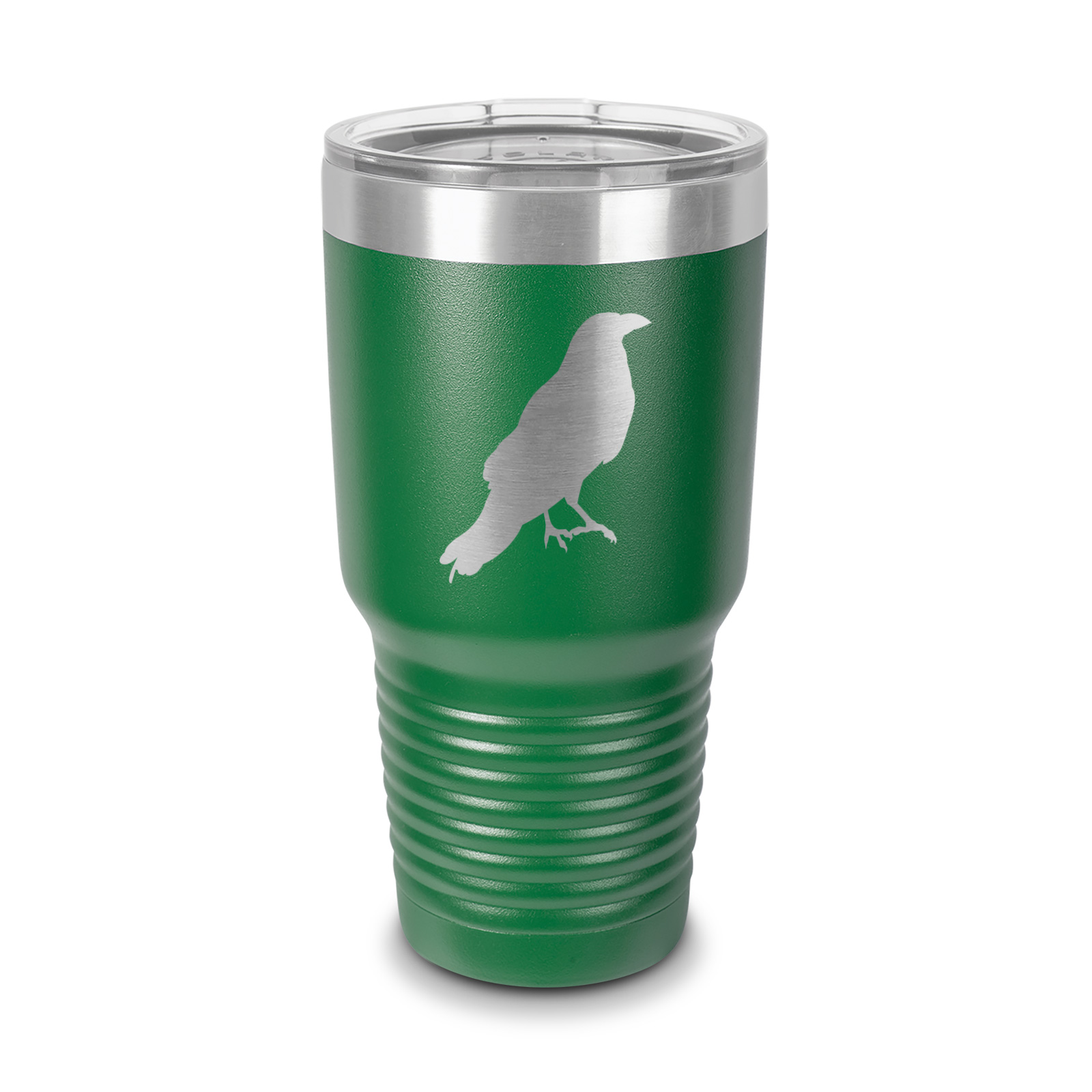 Crow Tumbler 30 oz - Laser Engraved w/ Clear Lid - Stainless Steel ...