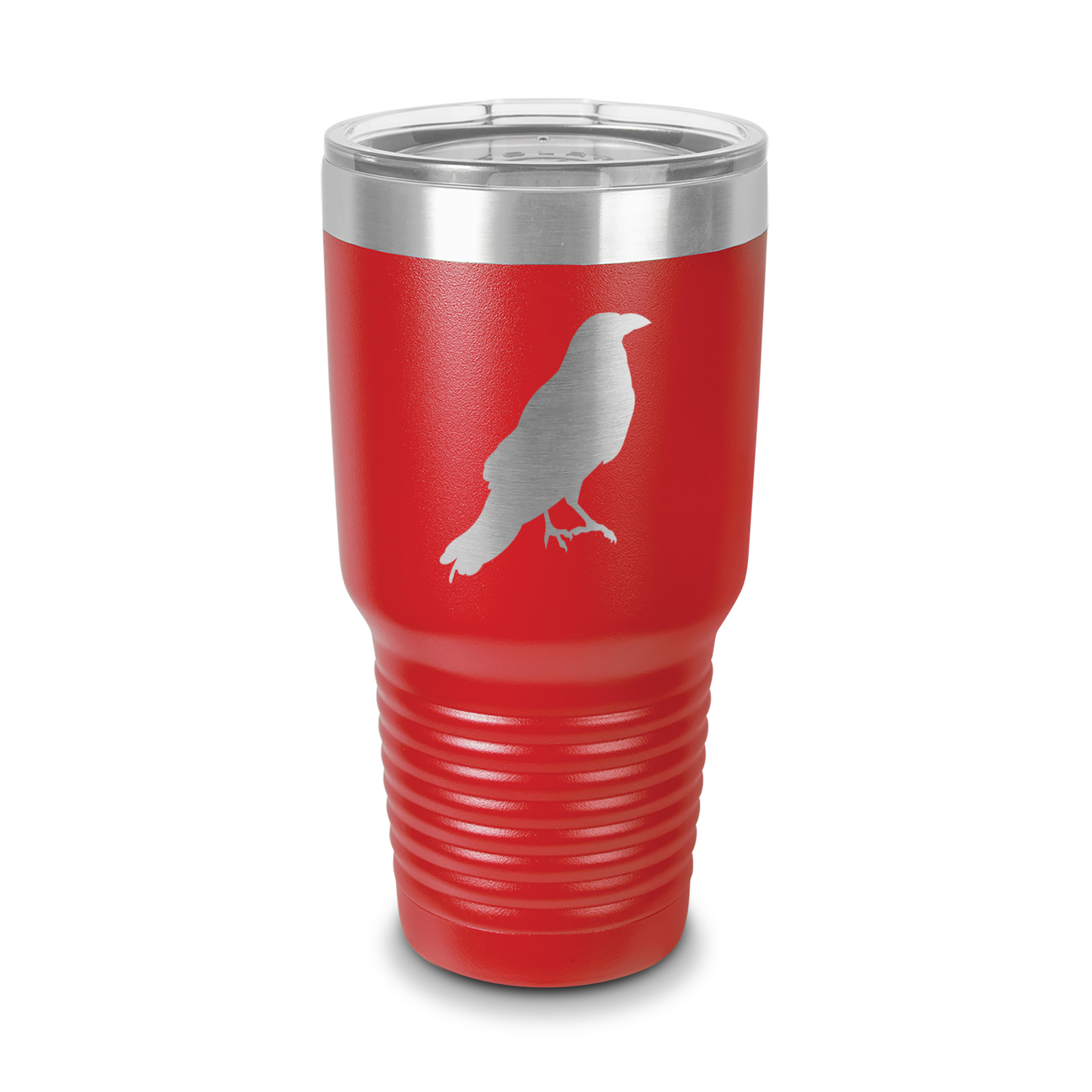 Crow Tumbler 30 oz - Laser Engraved w/ Clear Lid - Stainless Steel ...