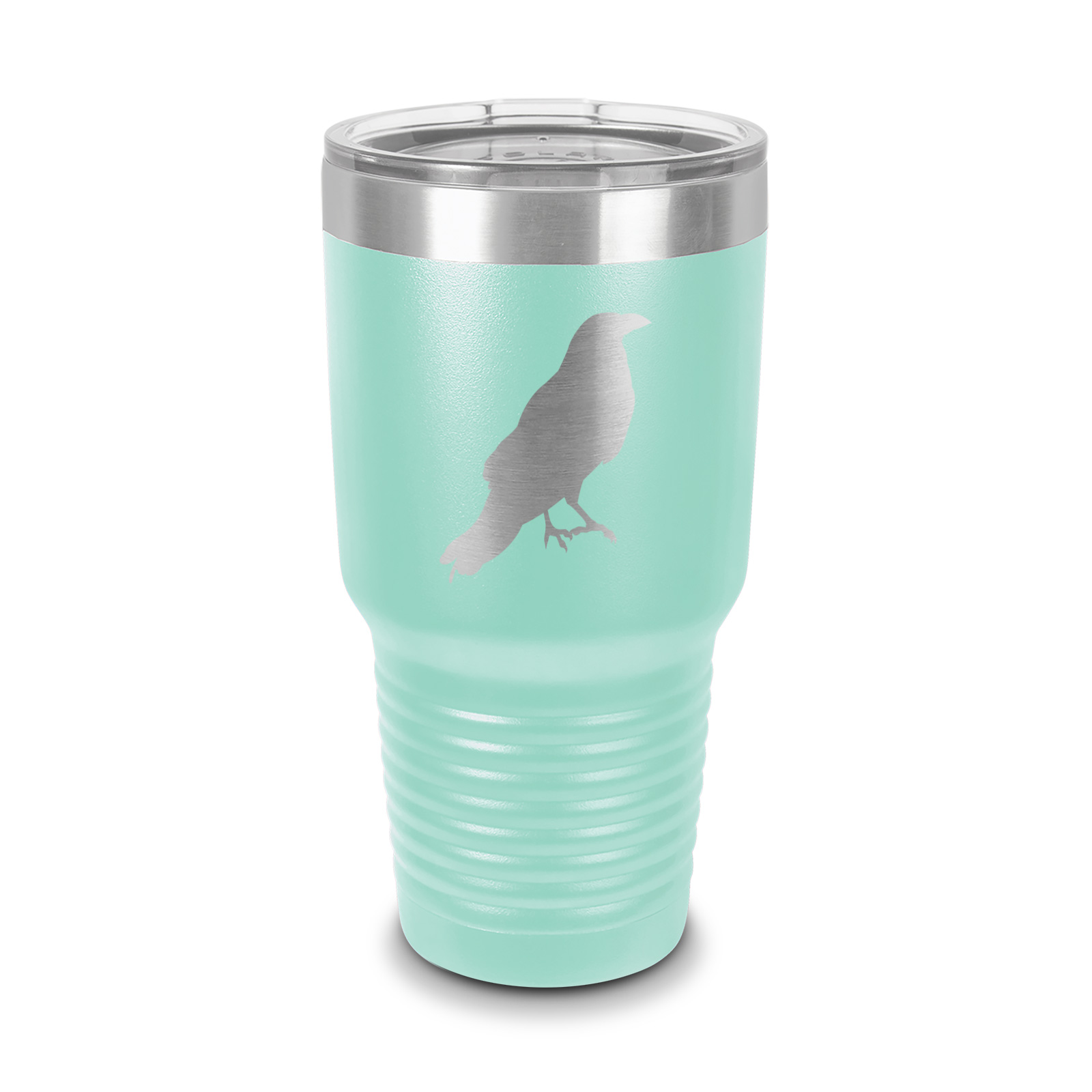 Crow Tumbler 30 oz - Laser Engraved w/ Clear Lid - Stainless Steel ...