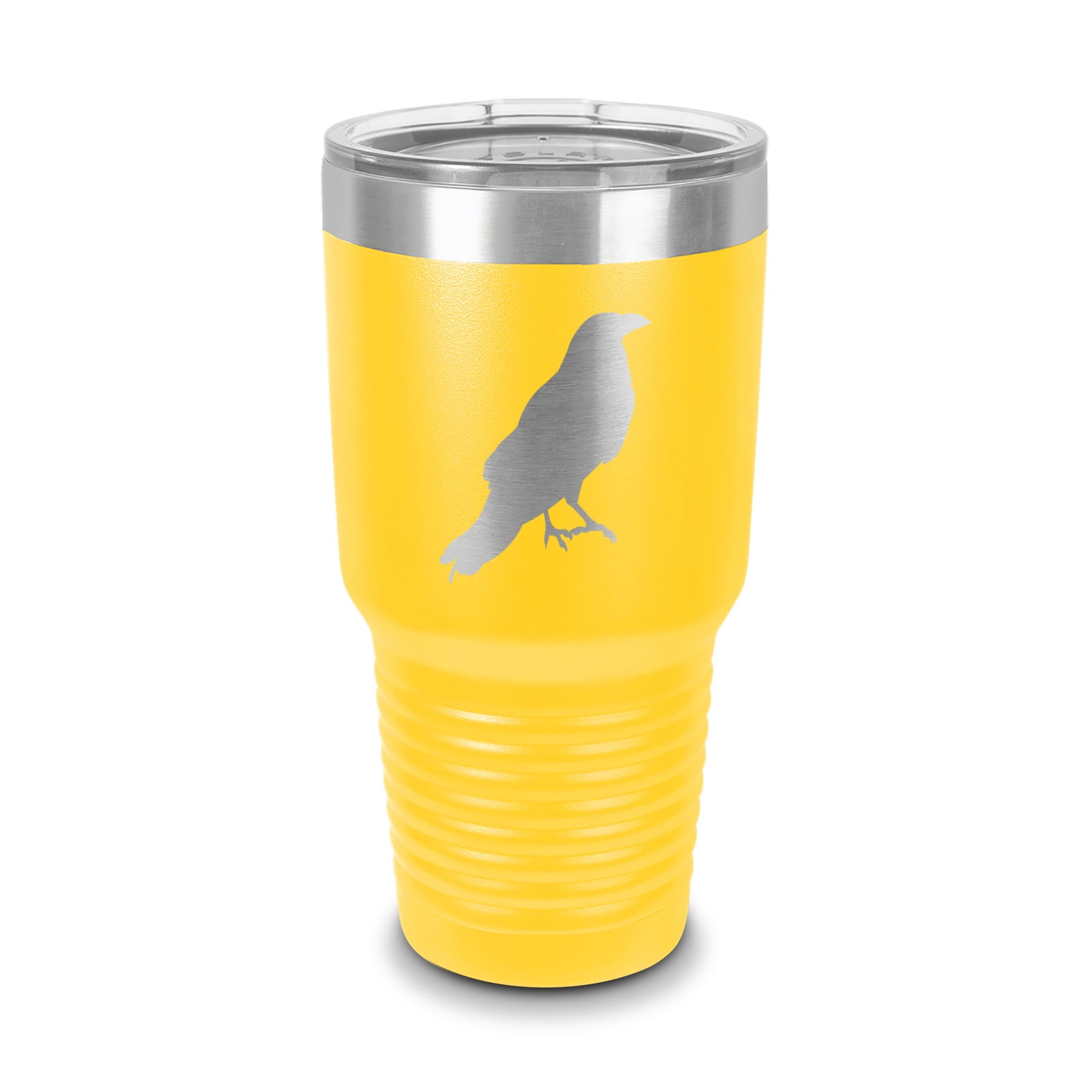Crow Tumbler 30 oz - Laser Engraved w/ Clear Lid - Stainless Steel ...