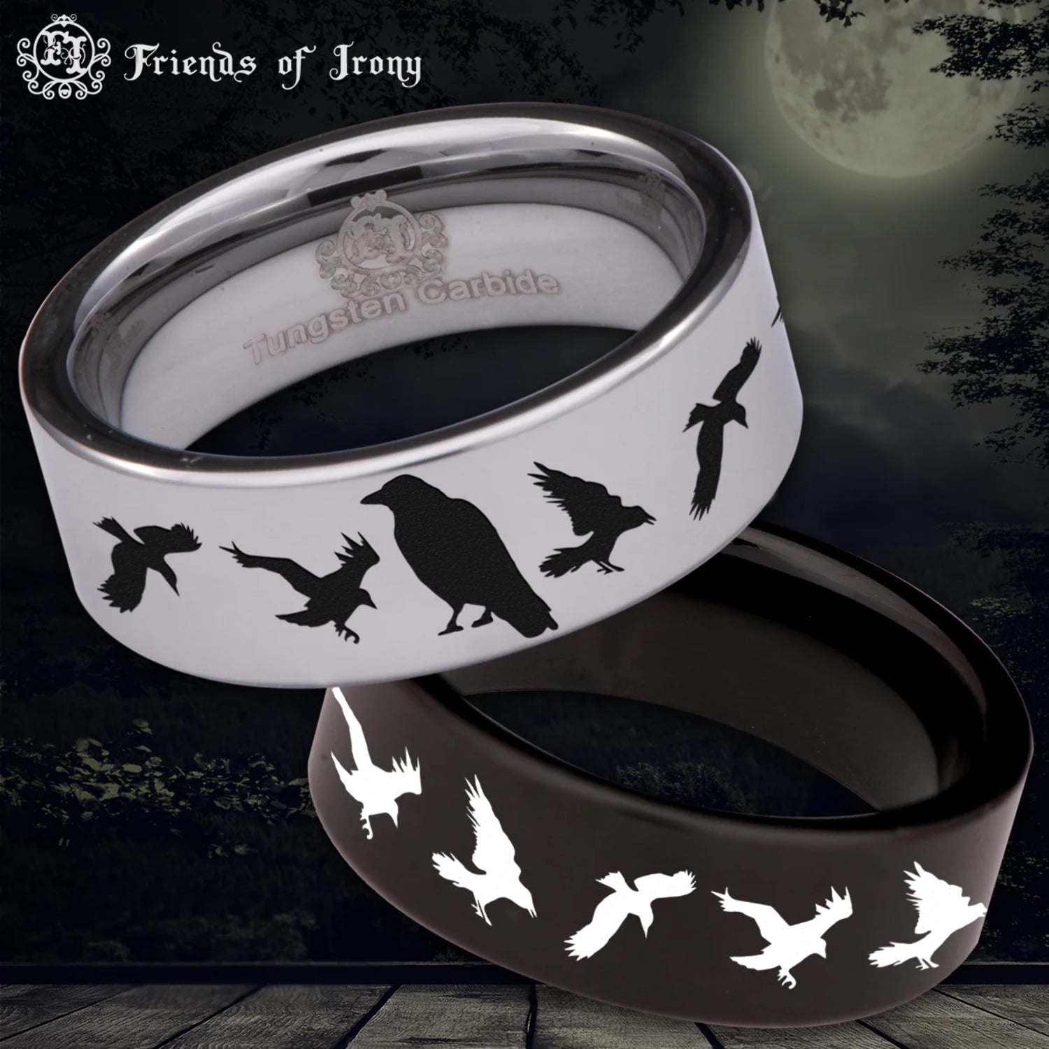 Crow Tungsten Carbide Ring - Walmart.com
