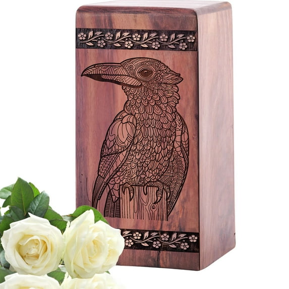 Crow Urn - Wooden Urns For Human Ashes Adult - Urn For Ashes Adult Male ...