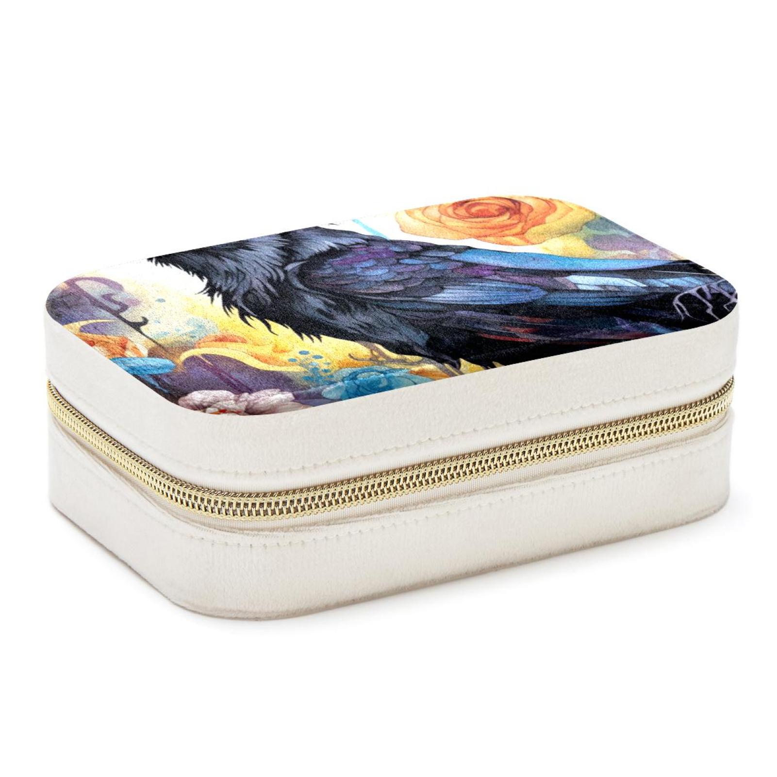 Crow Velvet Portable Earring Organizer Box with Removable Compartment ...