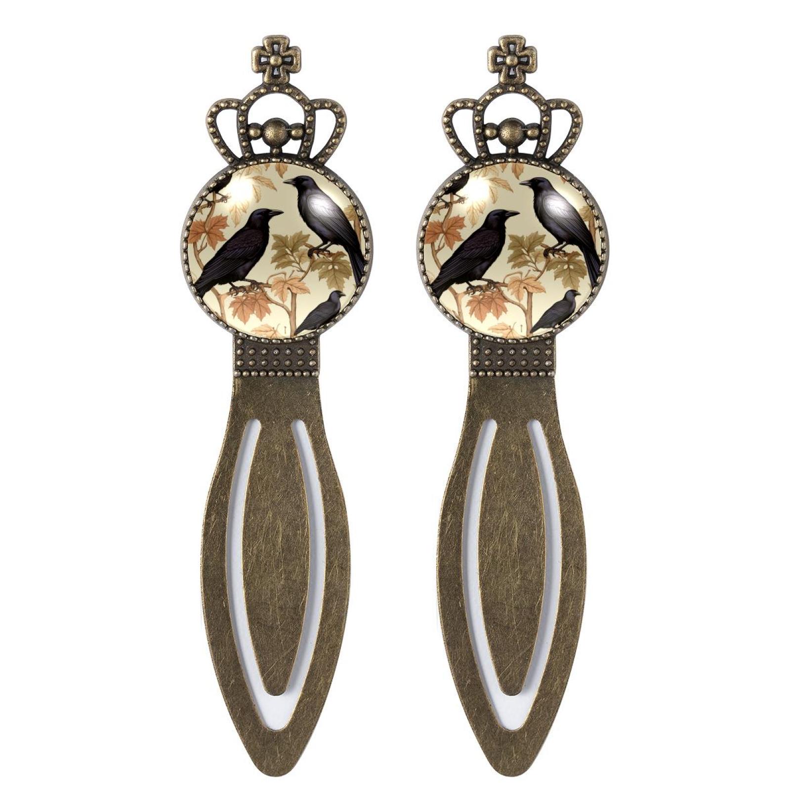 Crow Vintage Copper Crown-Shaped Bookmarks Set of 2 - Stainless Steel ...
