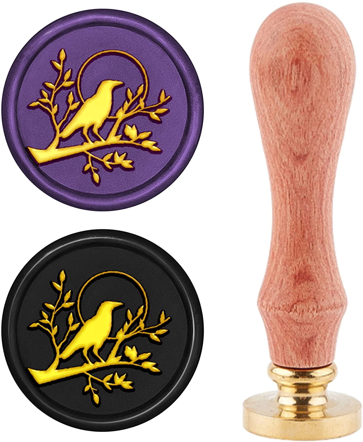 Crow Wax Seal Stamp Sealing - Bird on Branch 25mm Retro Removable Brass ...