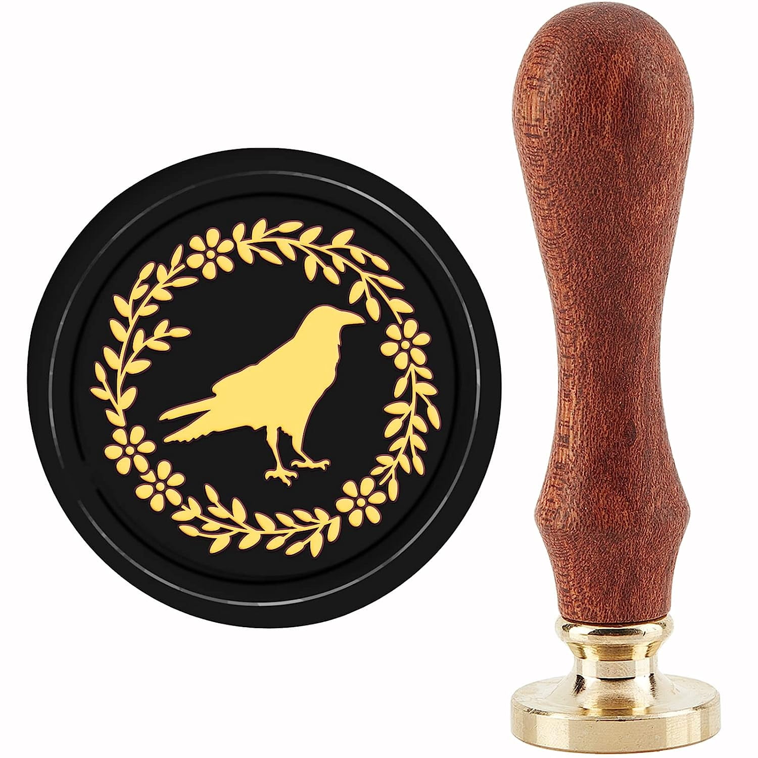 Crow Wax Seal Stamp Sealing Wax Stamps Wreath Raven 30mm Retro Vintage ...