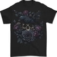 Crow & With Flowers Gothic Goth Raven T-Shirt - Walmart.com