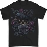 Crow & With Flowers Gothic Goth Raven T-Shirt - Walmart.com