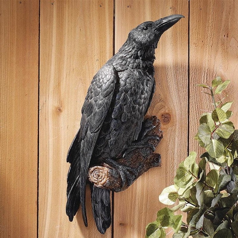 Crow art creative resin crafts ornaments home garden ornaments hanging art creative crow ...