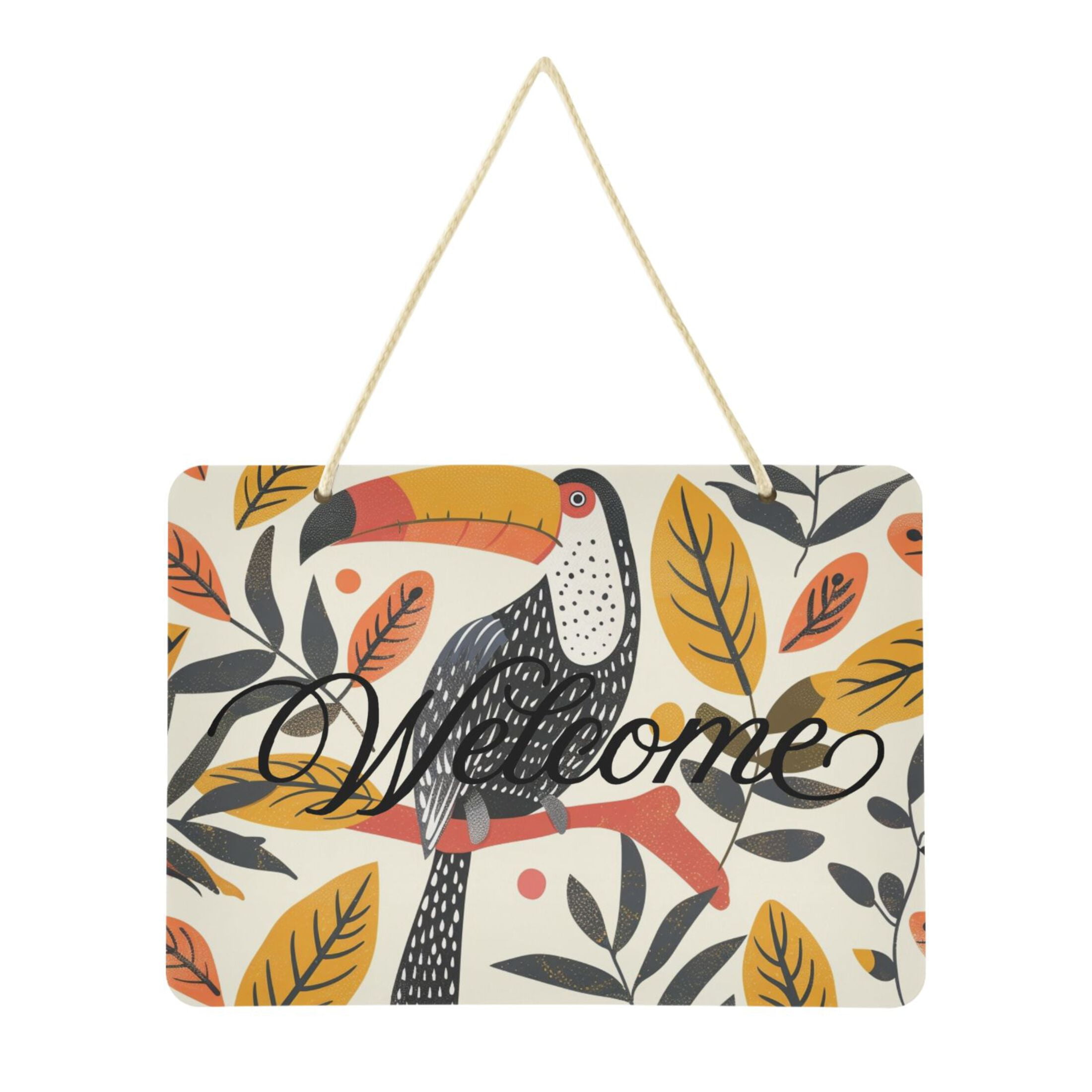 Crow on Branch Welcome Sign Front Door PVC 14x10 inch Hanger Hello Sign ...