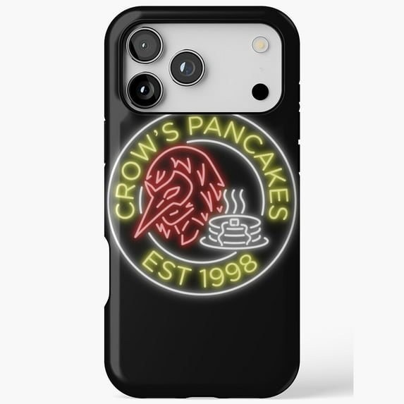 Crow’s Pancakes Neon Parody Food Art Phone Case Compatible iPhone 17 ...