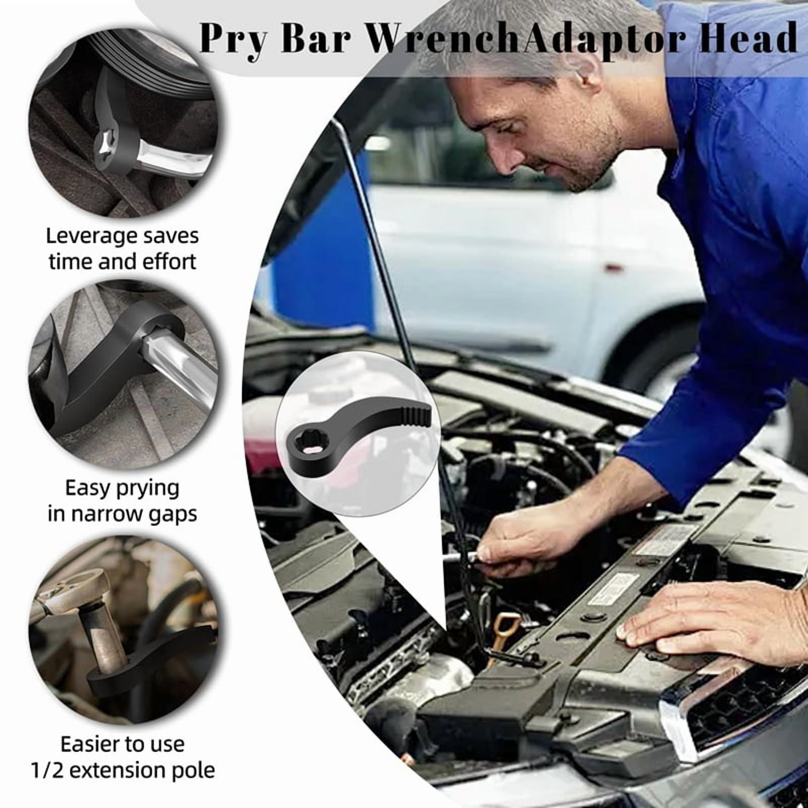 Crowbar AdapterHead Tools, Adjustable AngleHead DropForged Steel Pry ...