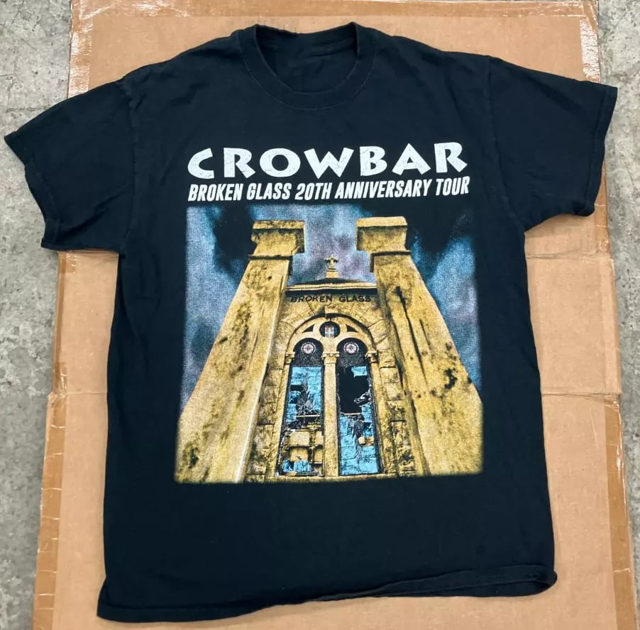 Crowbar Band 20th anniversary broken glass tour Cotton Black T Shirt ...