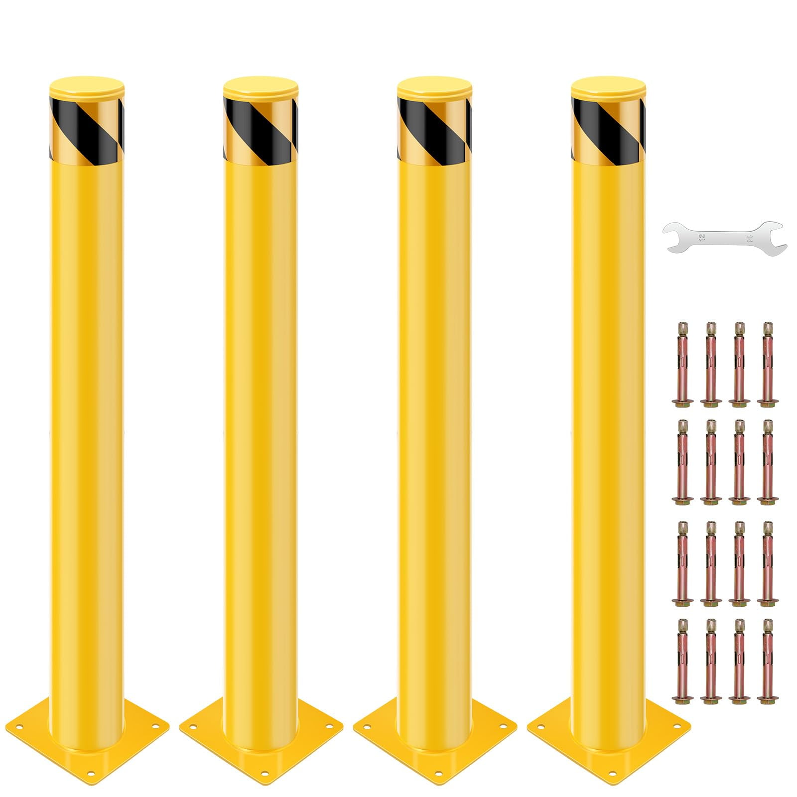 Crowd Control Stanchion, 48"x 4.5" Safety Bollard Posts with Anchor ...