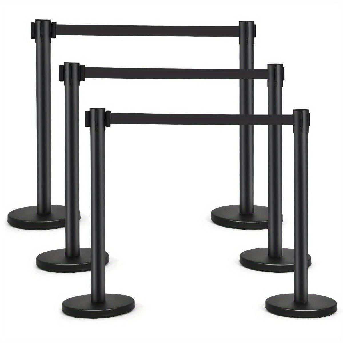 Crowd Control Stanchion, 6 Pieces Stanchion Set with 6.6ft/2 m Black ...