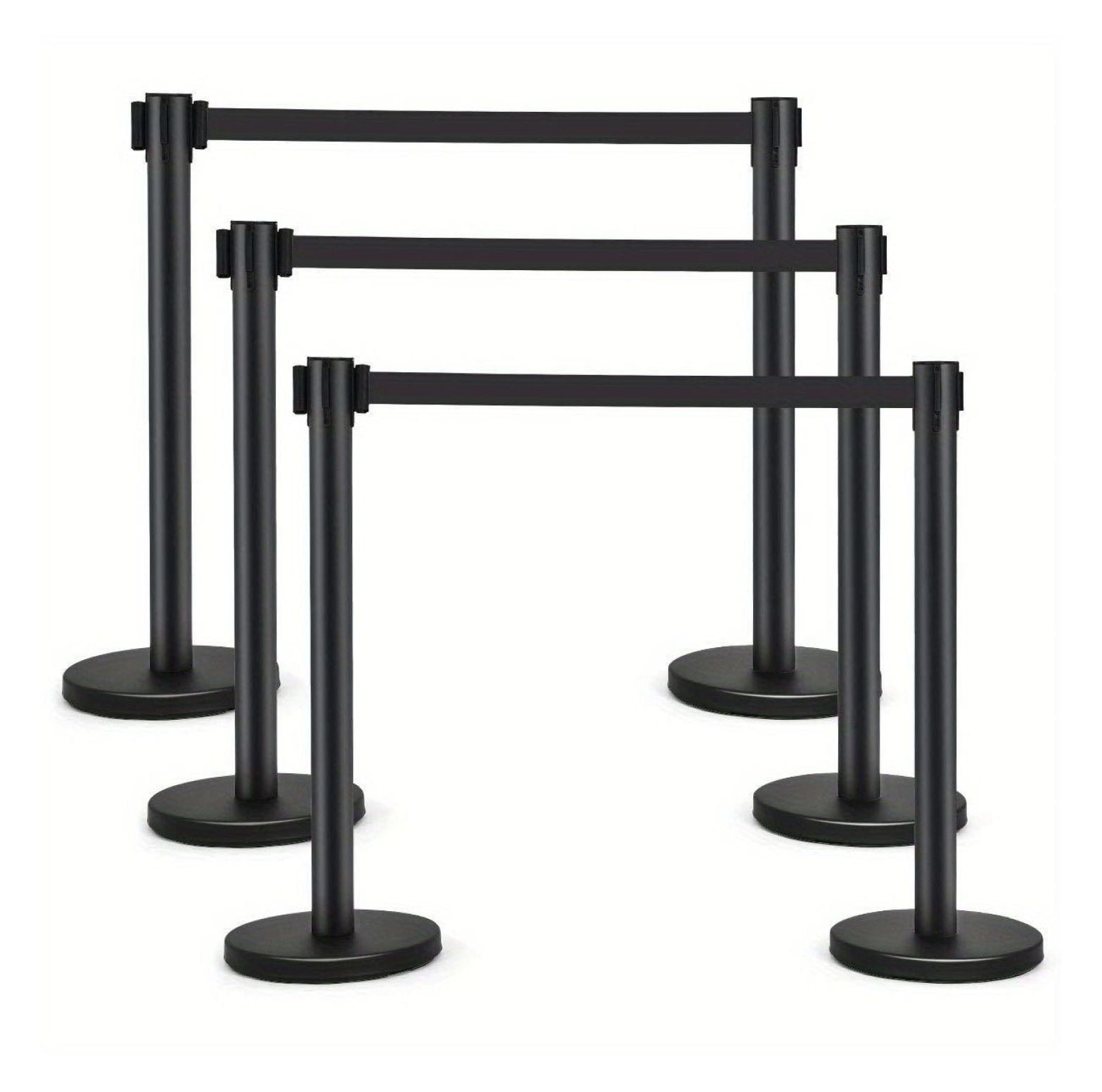 Crowd Control Stanchion, 6 Pieces Stanchion Set with 6.6ft/2 m Black ...