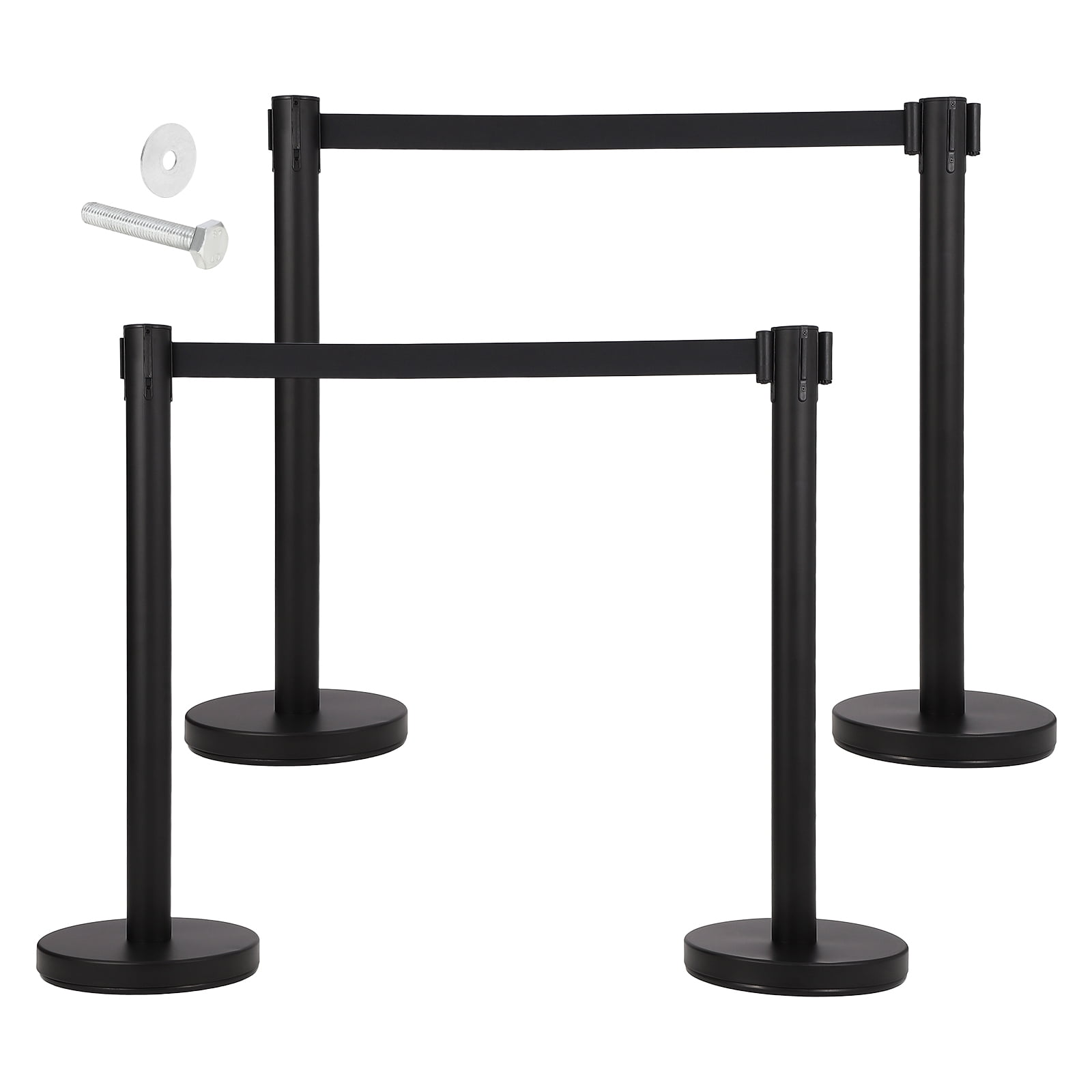 Crowd Control Stanchion Set with 6.6ft Retractable Belt, Heavy-Duty ...