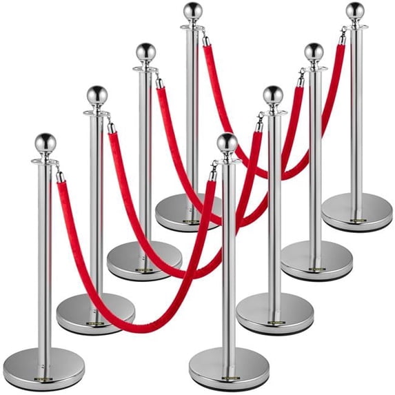 Crowd Control Stanchion, Stanchion Set, Stanchion Set with 5 ft. & 1.5 ...