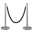 Crowd Control Stanchions 2-Pack, Silver Stainless Steel Barrier with ...