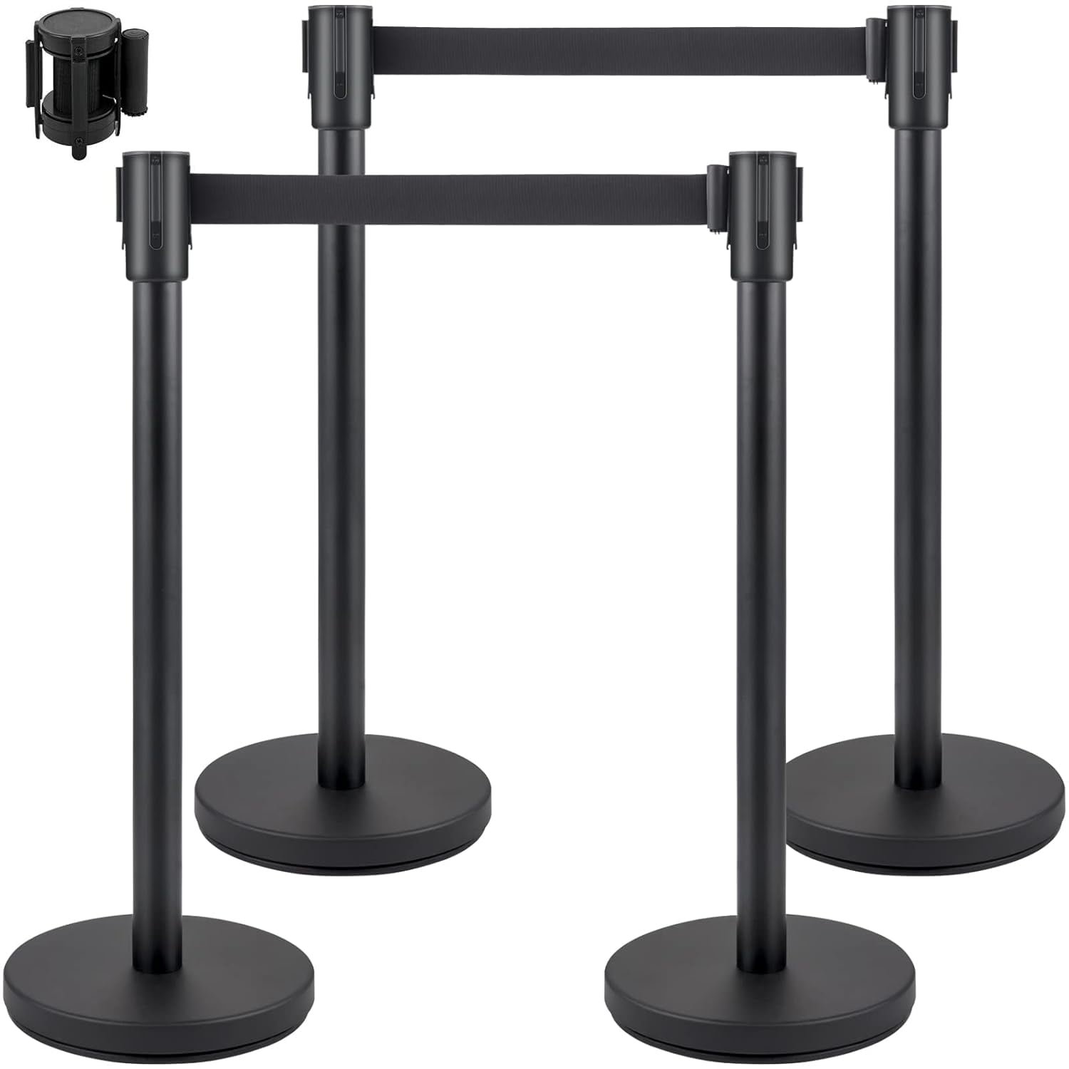 Crowd Control Stanchions, 6-Pack Crowd Control Barriers, Carbon Steel ...