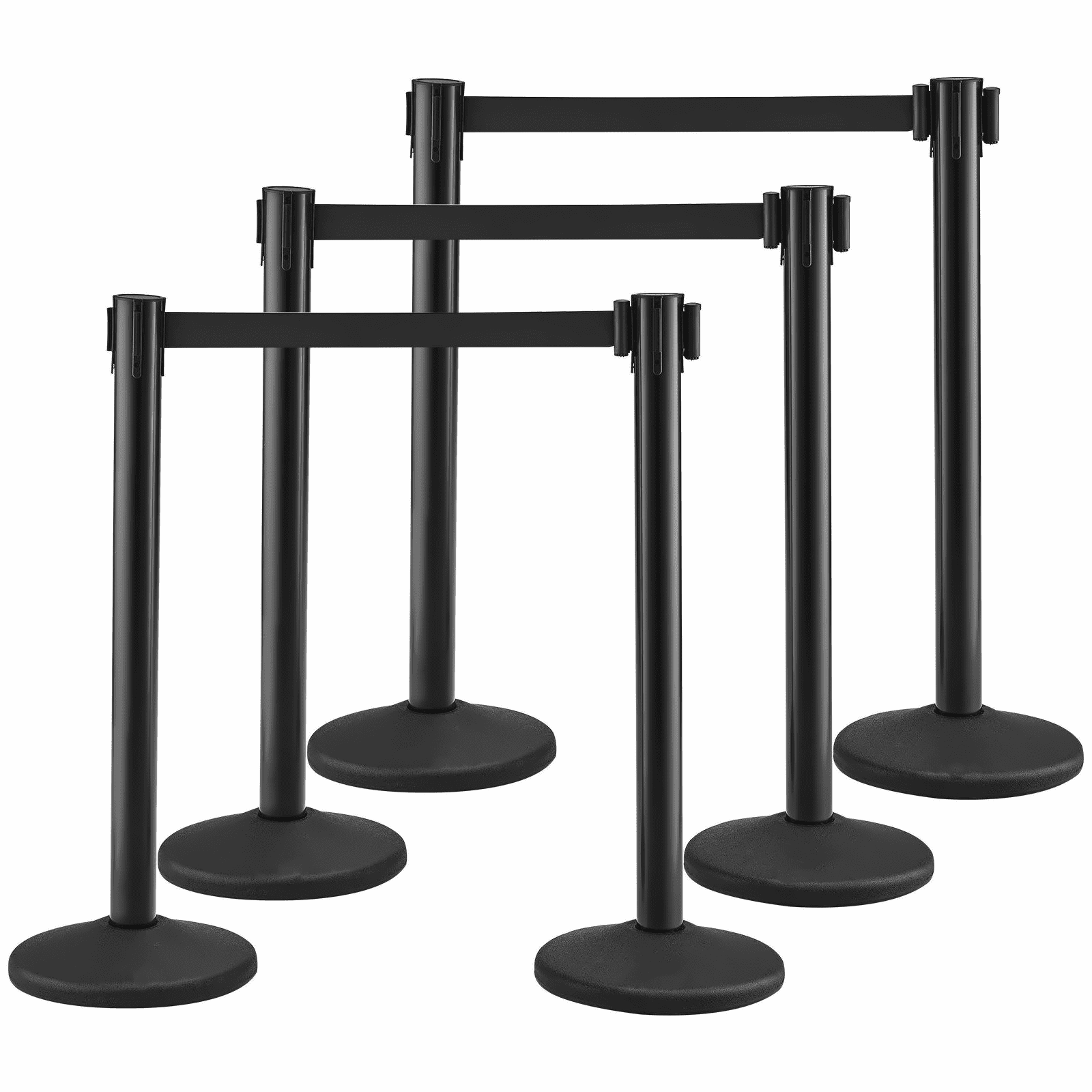 Crowd Control Stanchions 6-Pack, Retractable Belt Barriers - 6.5FT ...