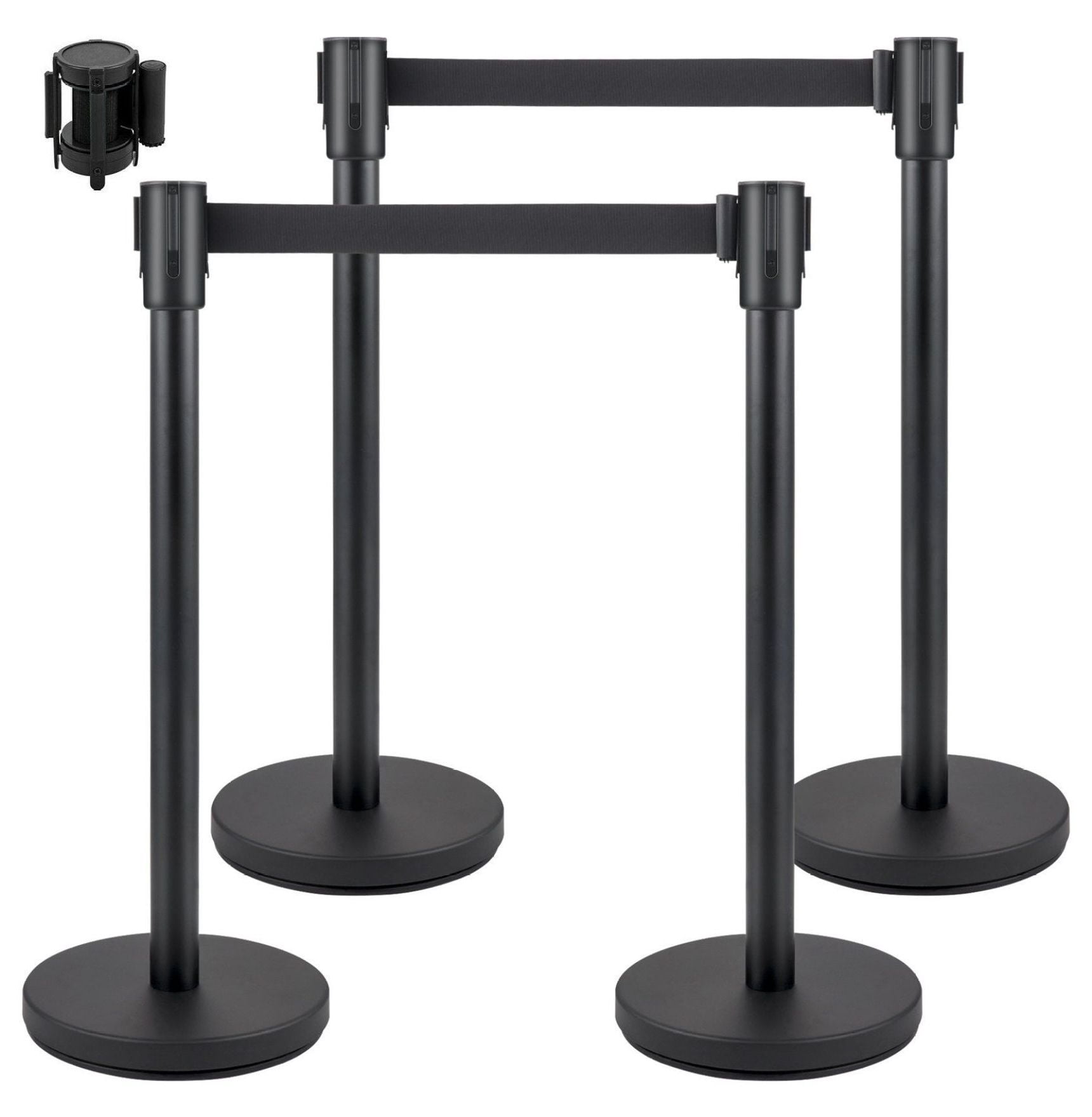 Crowd Control Stanchions - Set of 4, 6.6ft Retractable Belt Barriers ...