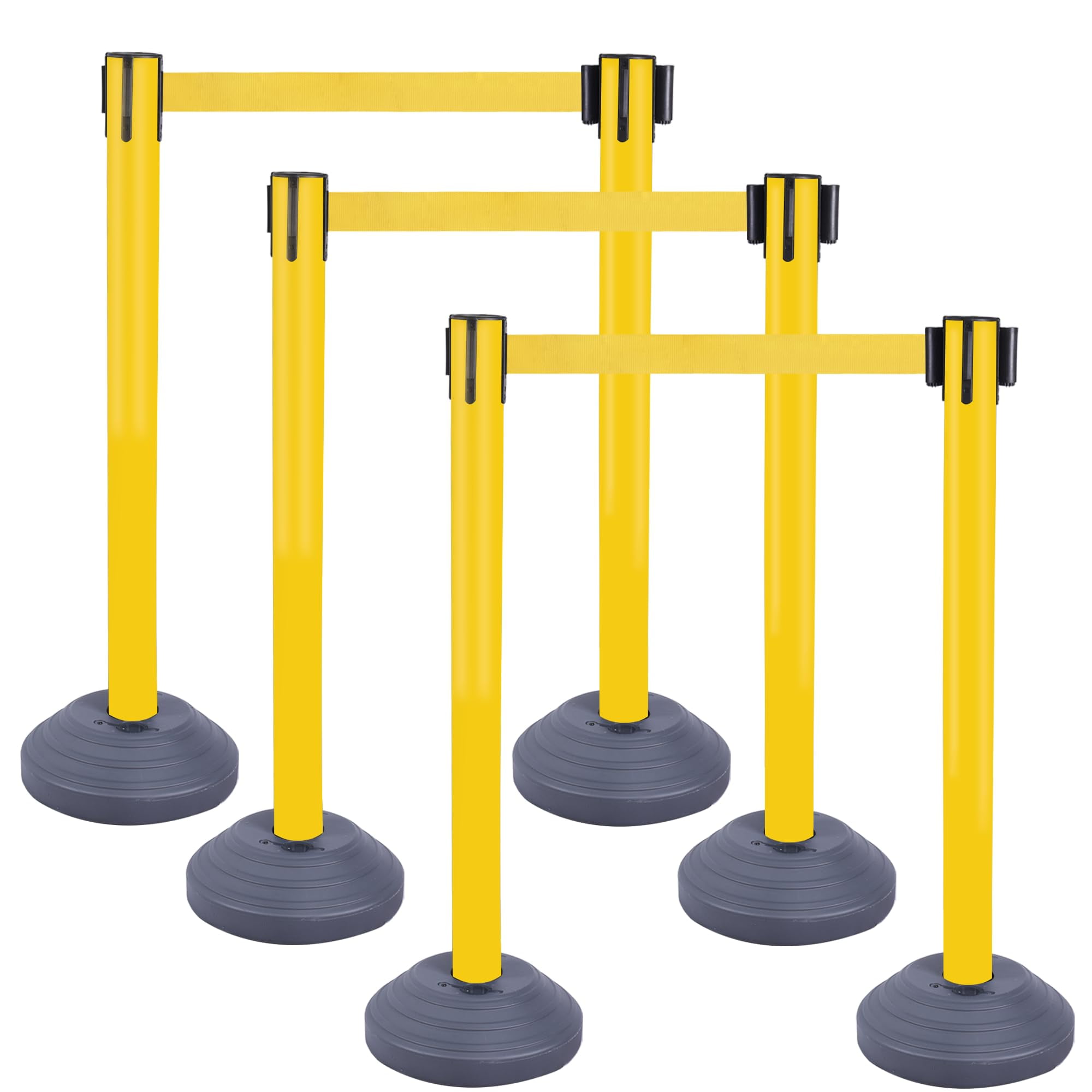 Crowd Control Stanchions with Retractable Belt 10ft, 6 Pack Barrier Set ...