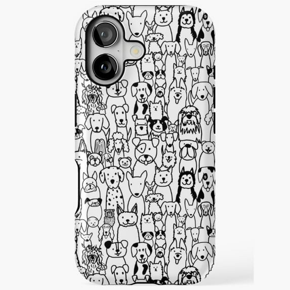 Crowd of Dogs Cute Animal Cartoon Pattern Case for iPhone 17 16 15 14 ...