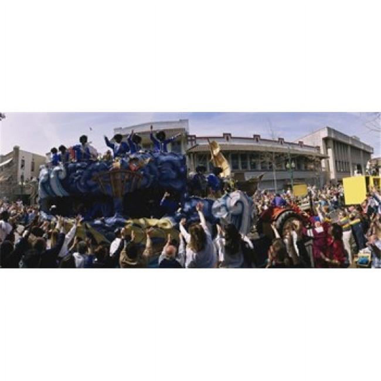 Crowd of people cheering a Mardi Gras Parade, New Orleans, Louisiana ...