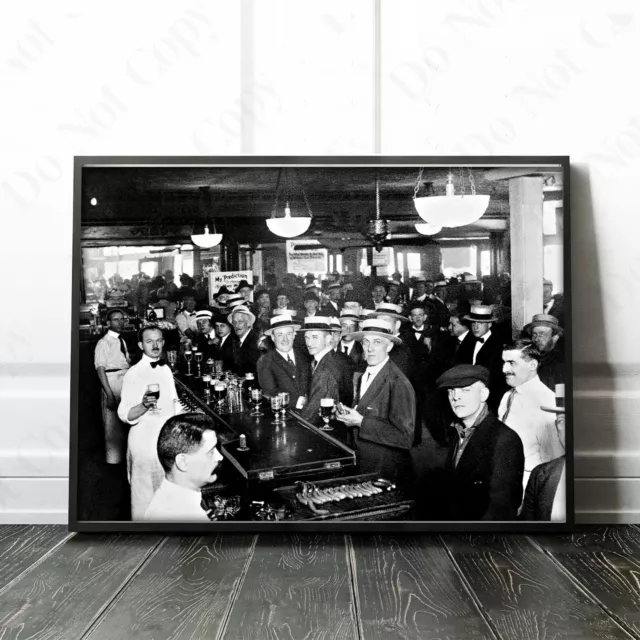 Crowded Bart Before Prohibition New York City 1919 1920S Wall Art ...