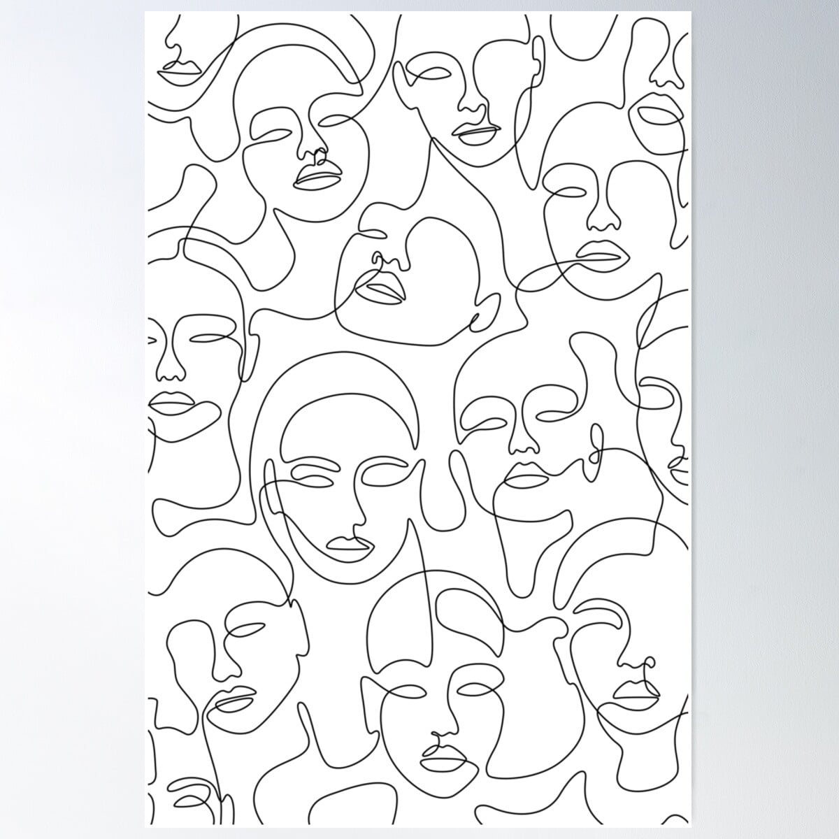 Crowded Girls Poster Wall Art, Modern Wall Decor For Living Room ...