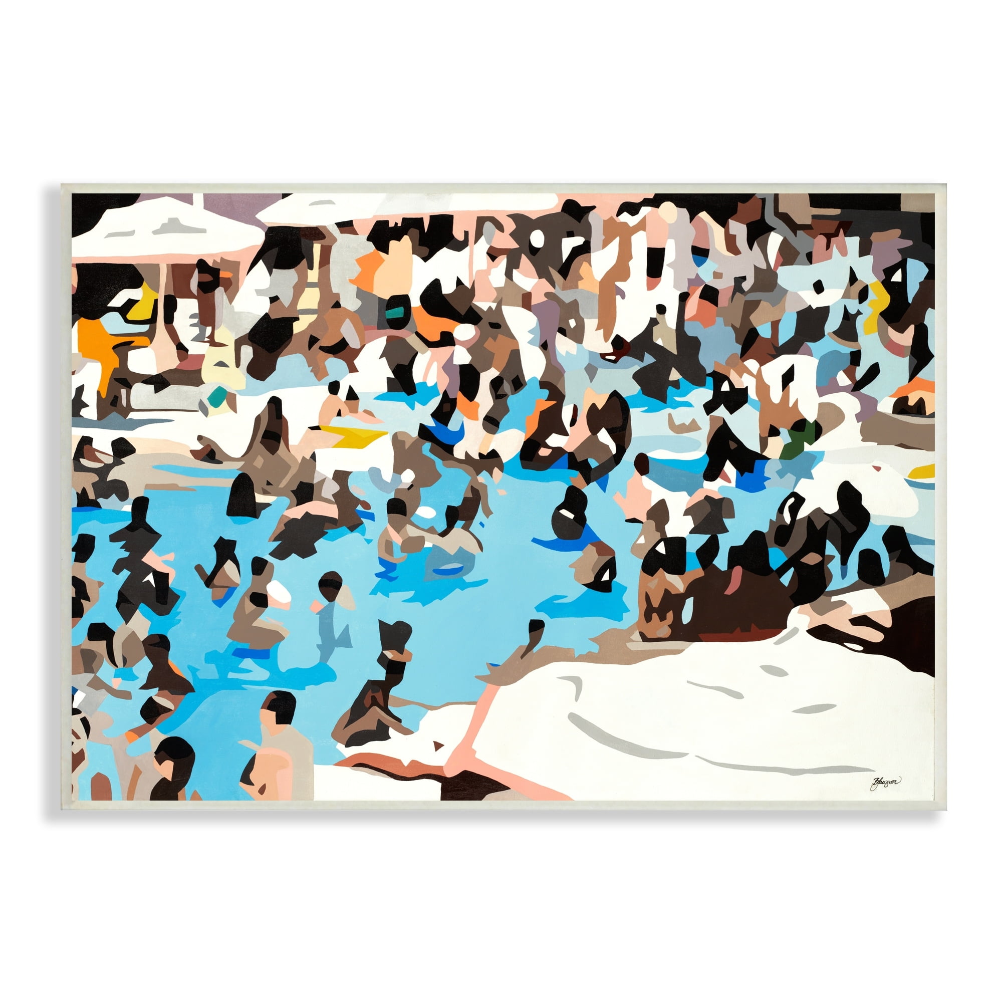 Stupell Industries Wall Art Print 13x19 Tropical Party Pool Scene ...
