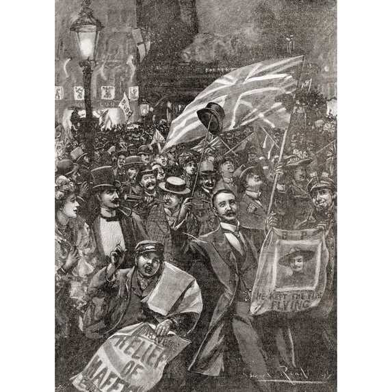 Crowds In London England Celebrating The Relief Of Mafeking In 1900 ...