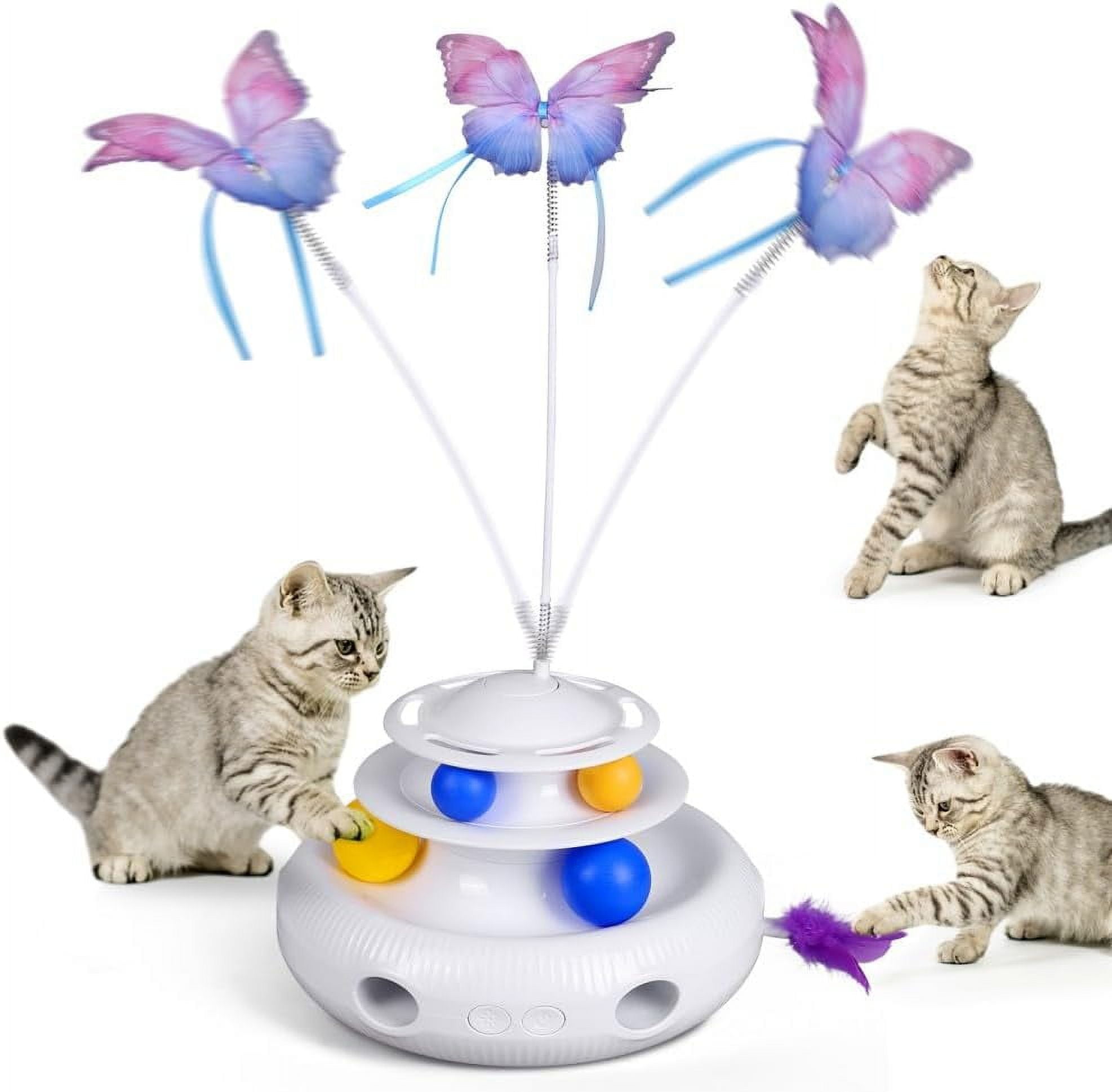 Crowdstage Cat Toys for Indoor Cats,Interactive Automatic Cat Toy,3 in ...
