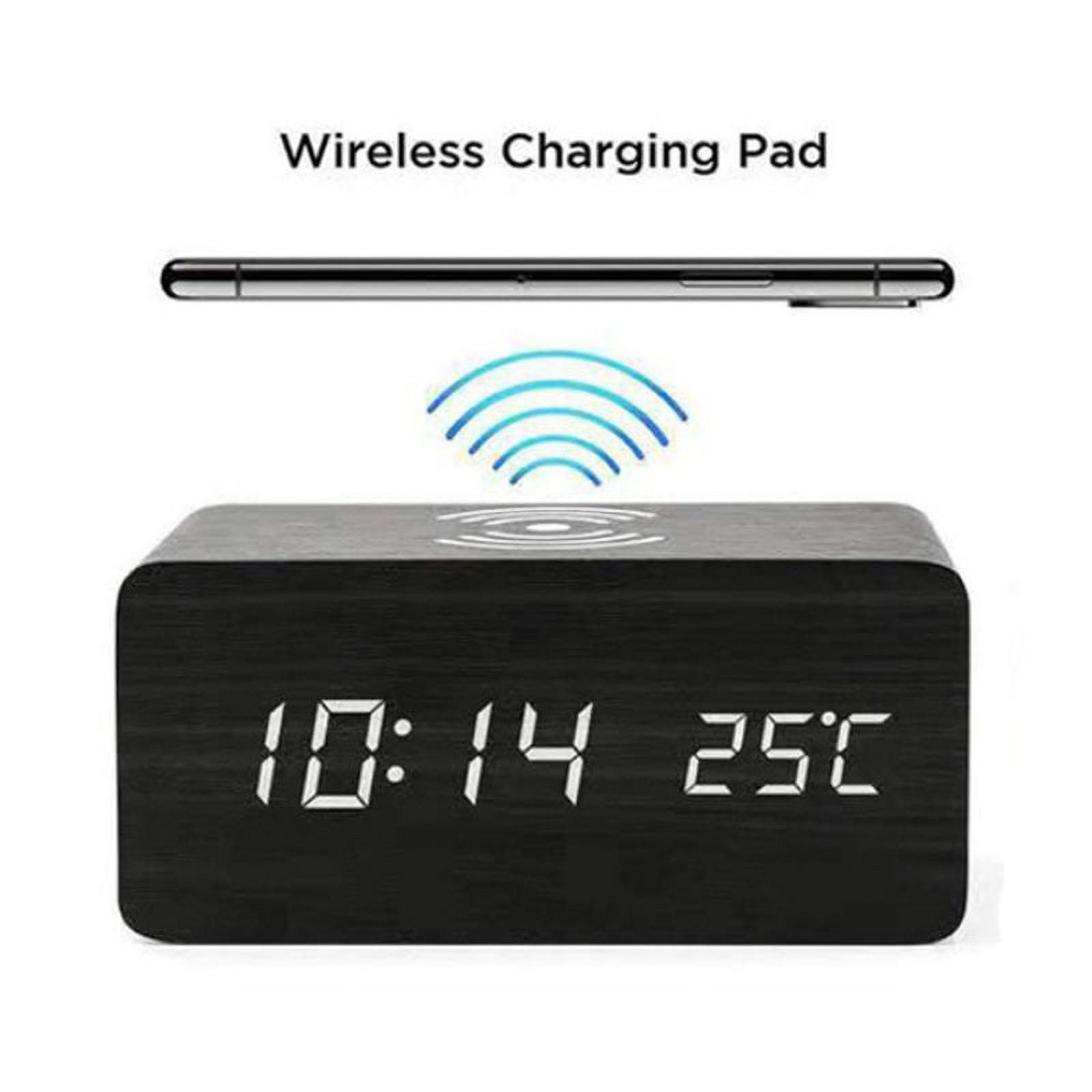 Crowdstage Digital Alarm Clock with Wireless Charging, Sound Control ...