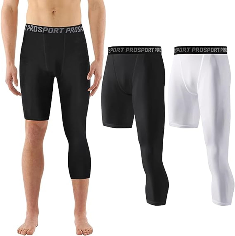 Crowdstage One Leg Compression Tights for Basketball 3/4 Compression ...