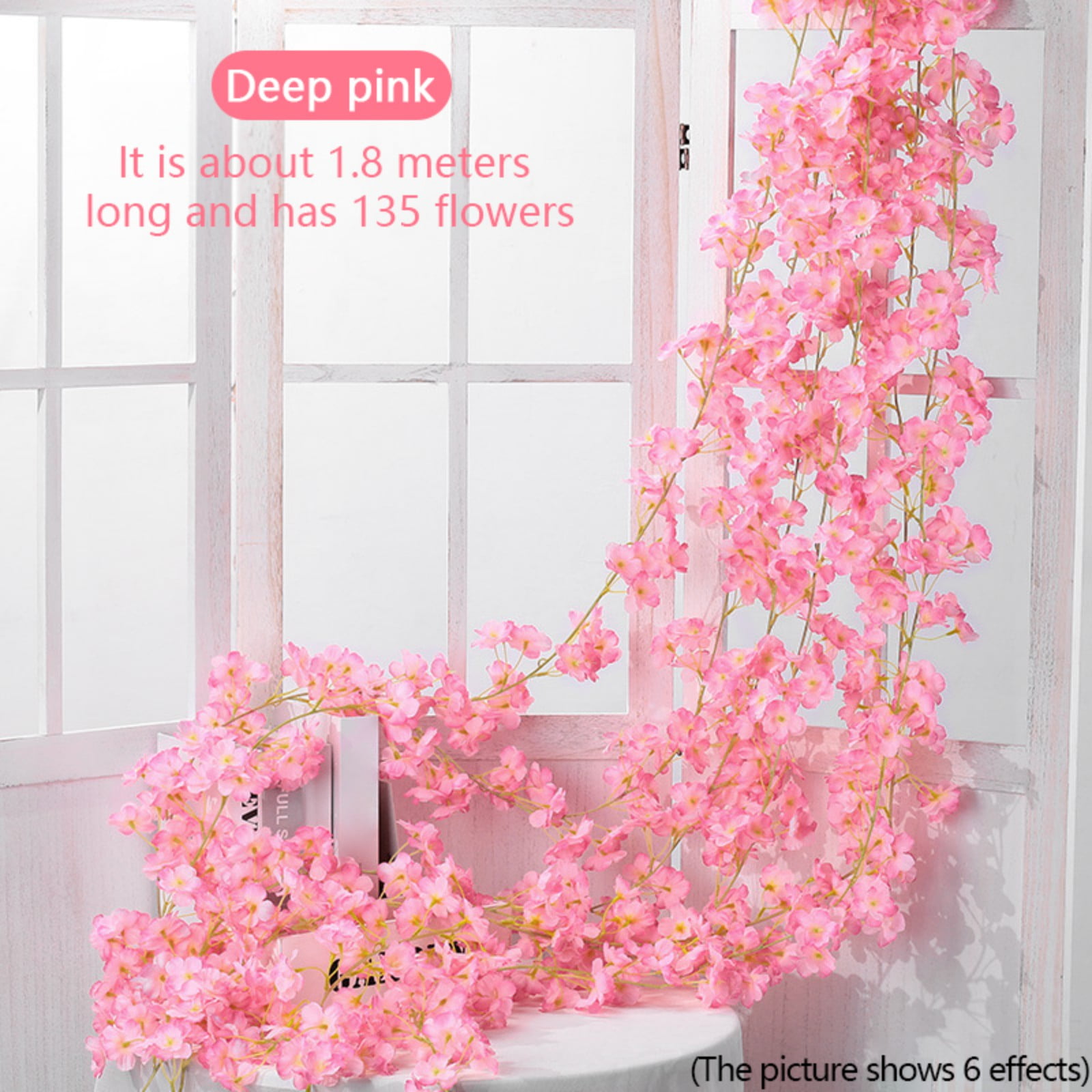 Crowdstage Wisteria Artificial Flowers Garland, 5.9ft 256 Head White ...