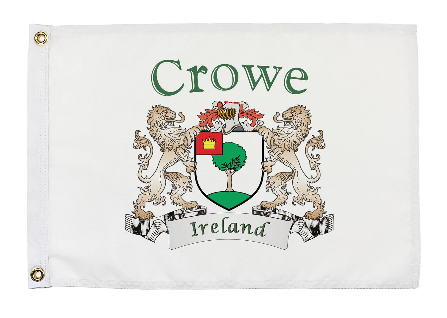 Crowe Irish Coat of Arms Small White Flag - 16"x10.5" inches - Walmart.com