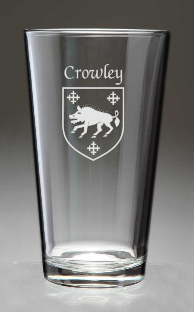 Crowley Irish Coat of Arms Pint Glasses - Set of 4 (Sand Etched ...