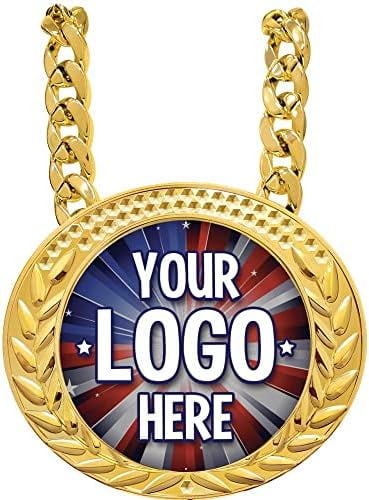 Crown Awards Custom Turnover Chain Medal, 6" Personalize with Your Own ...